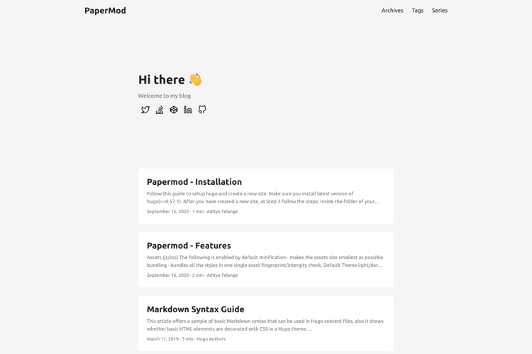 PaperMod | Hugo 主题